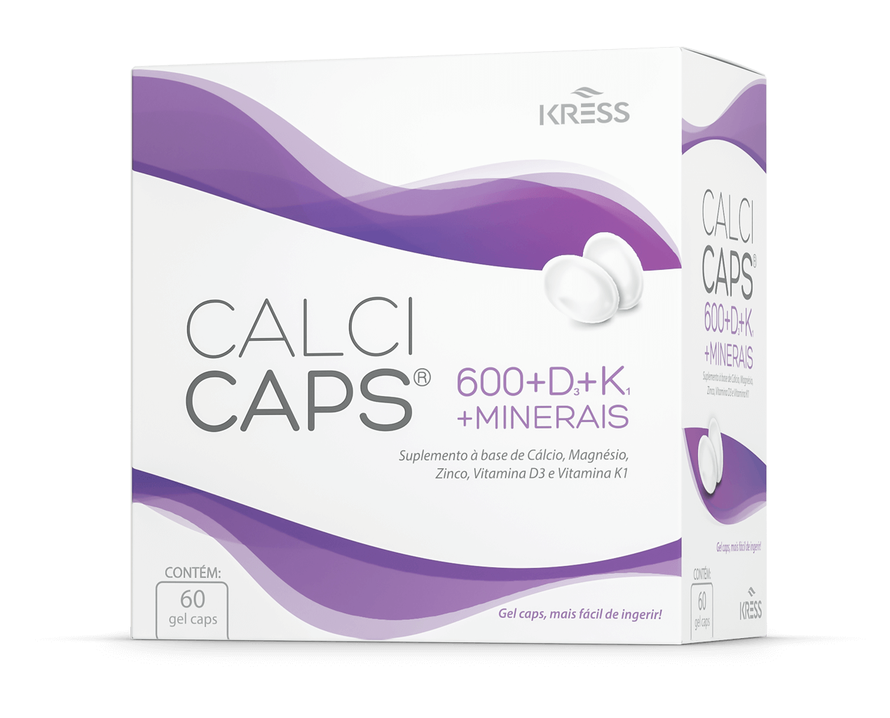 Calcicaps® 600 +D3+K1+Minerais - Kress